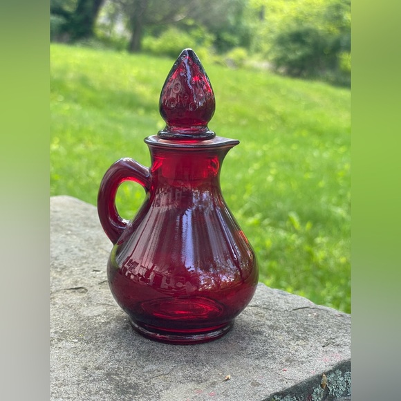 Art | Avon Vintage Ruby Red Pefume Bottle Glass Pitcher Strawberry ...